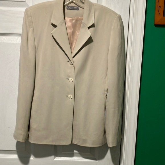 Kate Hill | Jackets & Coats | Kate Hill Womens Cream 0 Silk Blazer ...
